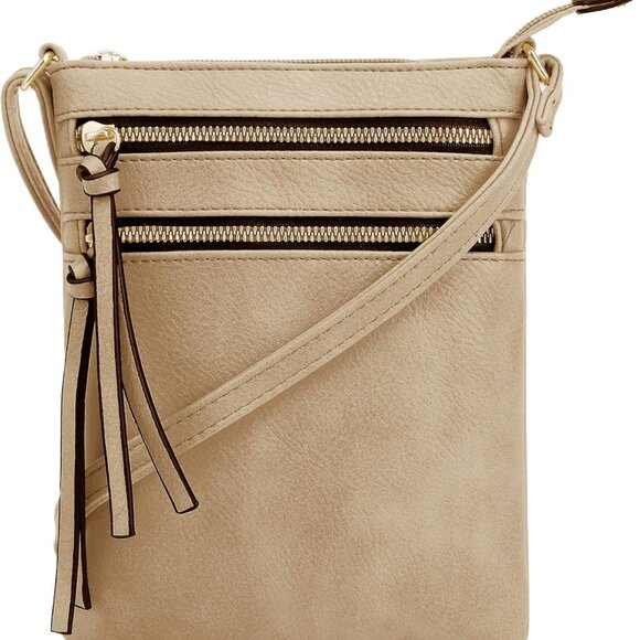 Bags | Crossbody Purse Bag Functional Multi Pocket Double Zipper Purse ...